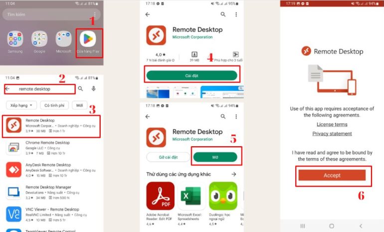 đăng nhập VPS Android